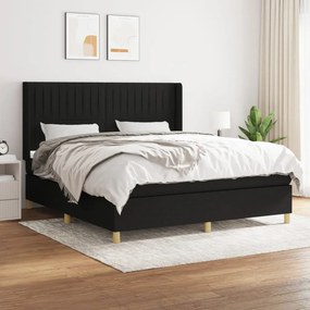 Box spring postel s matrací černá 160x200 cm textil 3132163