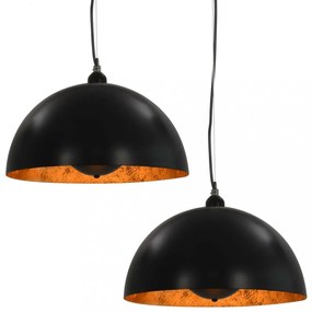 Závěsná lampa 2 ks černá / zlatá Dekorhome