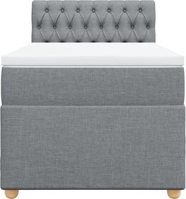 Box spring postel s matrací světle šedá 90x190 cm textil 3286542
