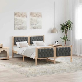 Rám postele s čelo Tmavě šedá 150 x 200 cm Masivní borové dřevo 3394284