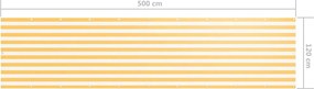 Balkónová zástěna bílá a žlutá 120 x 500 cm oxfordská látka 134910