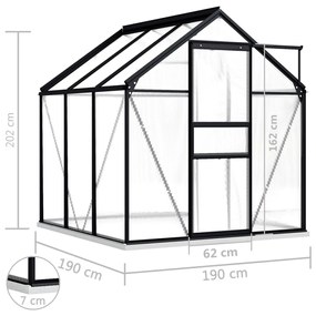 Skleník s podkladovým rámem antracitový 3,61 m² - Default Title