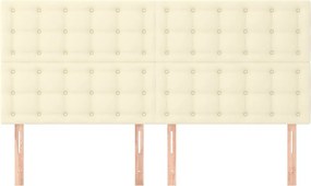 Čelo postele krémové 200x5x118/128 cm umělá kůže 3116442