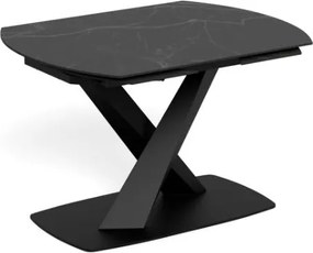 Rozkládací jídelní stůl Morella 120/180 cm černý mramor/černý