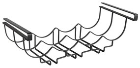 Černý kovový stojan pod poličku na skleničky Wenko