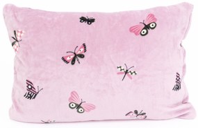 MK Lůžkoviny Povlak na polštář mikroplyš Exclusive 40 x 60 cm - Motýlci růžové