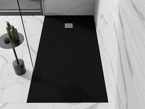 Mexen Stone+, obdélníková vanička z minerálního kompozitu 160 x 70 cm, černá matná, 44707016