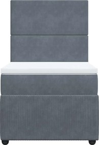 Box spring postel s matrací tmavě šedá 90x200 cm samet 3294533