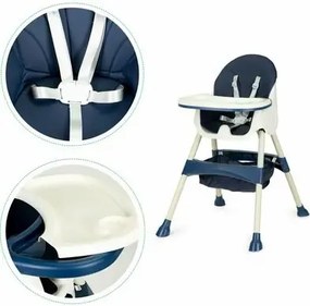 ECOTOYS Jídelní židlička 2v1 modrá / od 6 měsíců