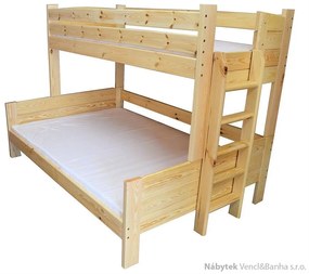 dřevěná patrová postel z masivu, palanda Best chalup