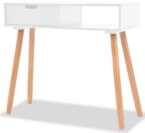 244737 vidaXL Odkládací stolek, masivní borovice, 80x30x72 cm, bílý