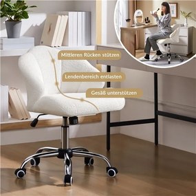 Kancelářská židle Yaheetech – sněhově bílá, polyester (267310100420)