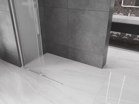 Mexen Velar L, posuvná sprchová zástěna Walk-in 120 x 200 cm, 8mm sklo námraza, chromová, 871-120-003-33-01