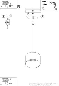 Závěsné svítidlo Nevia, 1x textilní stínítko se vzorem, b
