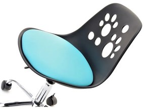 MPT Dětská otočná židle Foot - černo modrá