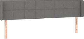 Čelo postele typu ušák tmavě šedé 163x16x78/88 cm textil 3118775