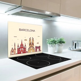 Skleněné deska do kuchyně Inscription Barcelona 60x52 cm