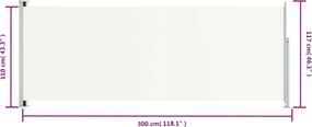 vidaXL Zatahovací boční markýza 117 x 300 cm [317869] Barva: Hnědá