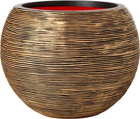 Capi Nature Rib NL Vase Ball Black Gold Ø 40 cm / V 32 cm