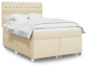 Box spring postel s matrací krémová 140x200 cm textil 3290523