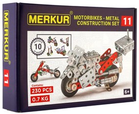 Stavebnice MERKUR 011 Motocykl 10 modelů 230ks v krabici 26x18x5cm