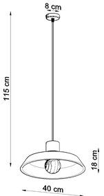 Závěsné svítidlo Afra, 1x dřevěné/betonové stínítko