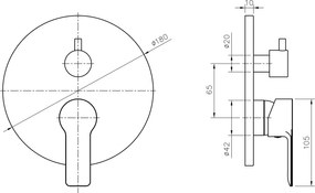 Bruckner Baron sprchová baterie podomítková 2 výstupy chrom 612.042.1