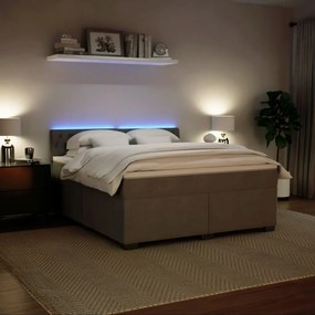 Box spring postel s matrací světle šedá 180x200 cm samet 3288684