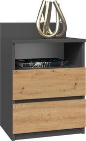 TPS Noční stolek MALVA M1 - Antracit / Dub artisan