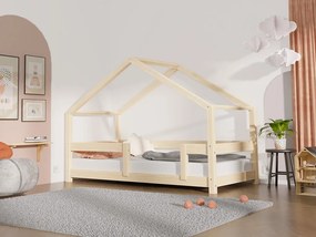 Benlemi Dětská domečková postel LUCKY s pevnou bočnicí Barva: Světle šedá, Rozměr: 120 x 200 cm