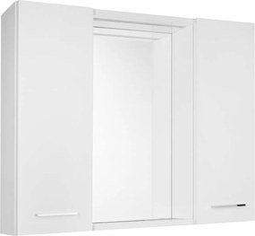 Aqualine Zoja - Zrcadlová skříňka s LED osvětlením, 70x60x14 cm, 2 dvířka, bílá 45025S