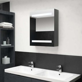 vidaXL LED koupelnová skříňka se zrcadlem 50 x 14 x 60 cm [326485] Barva: Zářivě černá