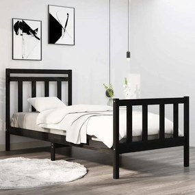 vidaXL Rám postele masivní dřevo 75 x 190 cm Small Single [3105344] Barva: Černá