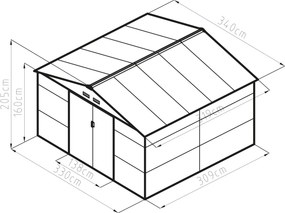 G21 zahradní domek GAH 1085 319 x 340 x 205 cm zelená