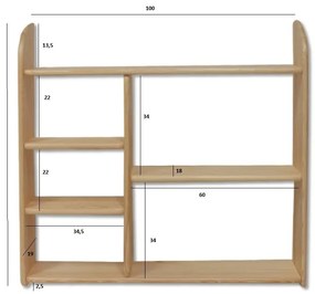 Drewmax PK107 dřevěná police masiv borovice