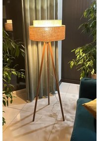 Duolla - Stojací lampa YUTE BOHO 1xE27/15W/230V pr. 45 cm hnědá/krémová