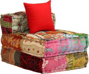 3místný modulární pouf patchwork textil 244983