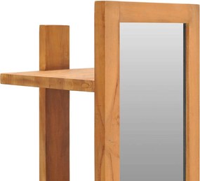 Nástěnné zrcadlo s poličkami 30 x 30 x 120 cm masivní teak 289070