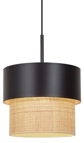 Velkoformátové designové svěšené svítidlo Kan Double Barva svítidla: Černá, Dekor: Raffia, Rozměr: ø400 mm x 335 mm