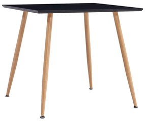 vidaXL Jídelní stůl černý a dubový 80,5 x 80,5 x 73 cm MDF