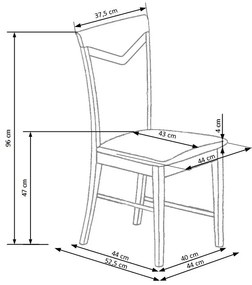 Jídelní židle Citrone, šedá / bílá
