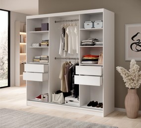 ADRK Furniture Šatní skříň s zrcadlem Ida 200 ADRK-SW-IDA-W-200