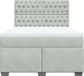 Box spring postel s matrací světle šedá 140x190 cm samet 3290912