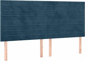 Čelo postele tmavě modré 200x5x118/128 cm sametové 3116542