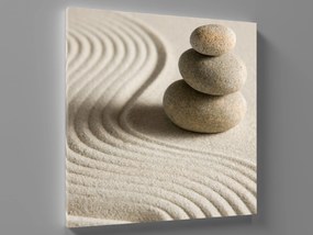 Liox Obraz kameny v písku zen Rozměr: 40 x 40 cm