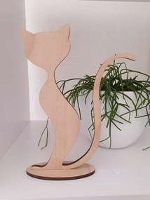 Dřevěná kočka - dekorace