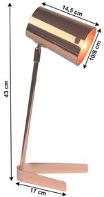 Stolní lampa FABEL Tempo Kondela Rosegold