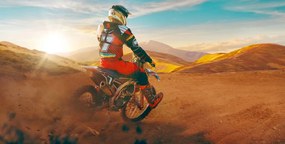 Malvis ® Obraz Motorkář v poušti Velikost: 80x40 cm