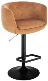 LuxuryForm Barová židle MONTANA  VELUR na černém talíři - hnědá