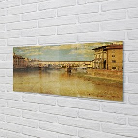 akrylový obraz Italy River Mosty budovy 120x60 cm